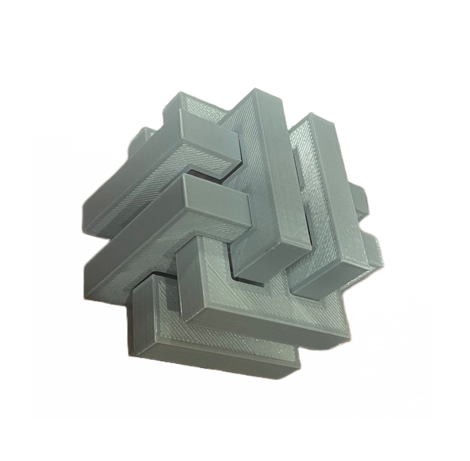 3D Printed Gordian Knot Puzzle Cube - Interlocking Brain Teaser Toy ...