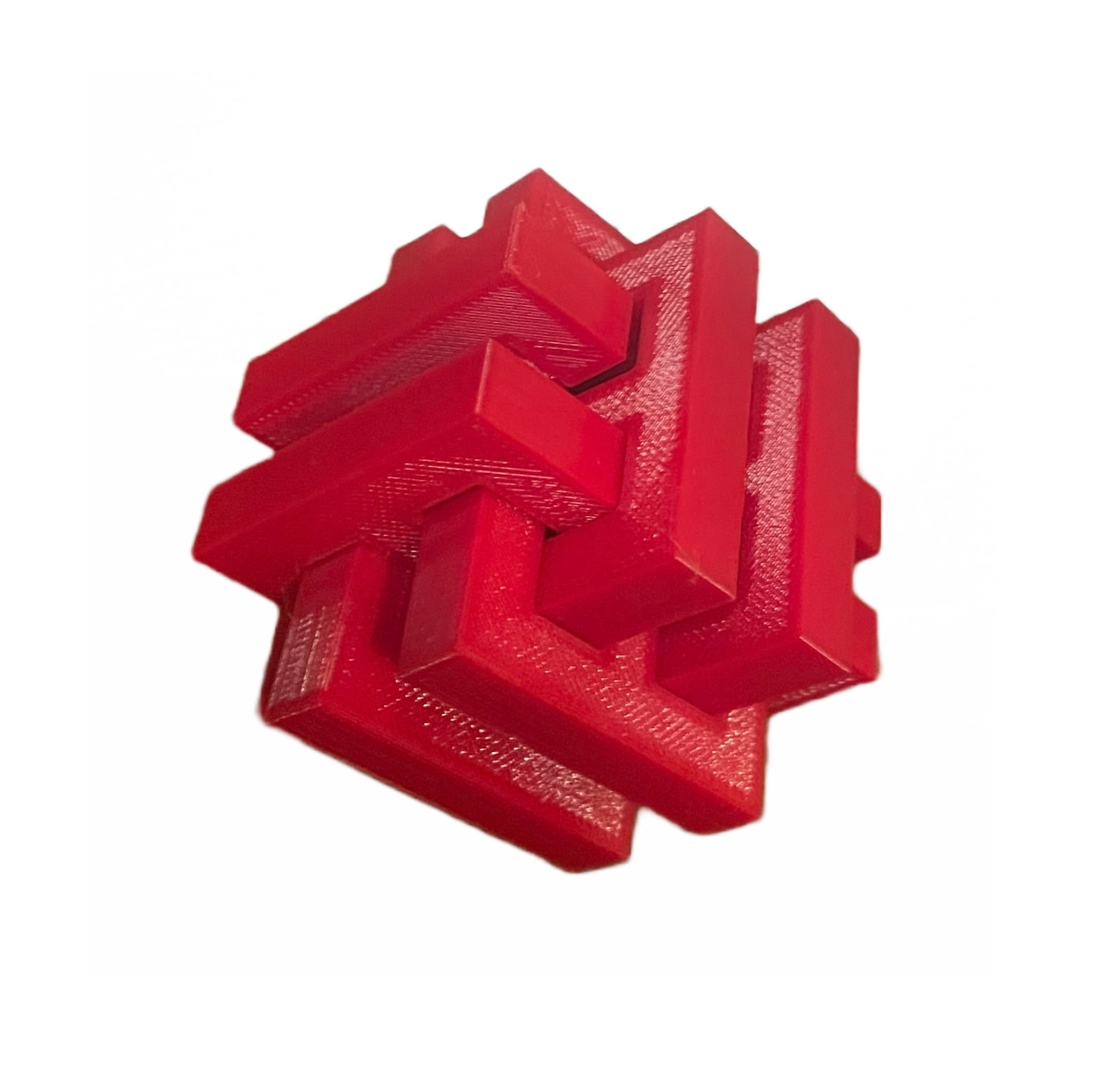 3D Printed Gordian Knot Puzzle Cube - Interlocking Brain Teaser Toy ...