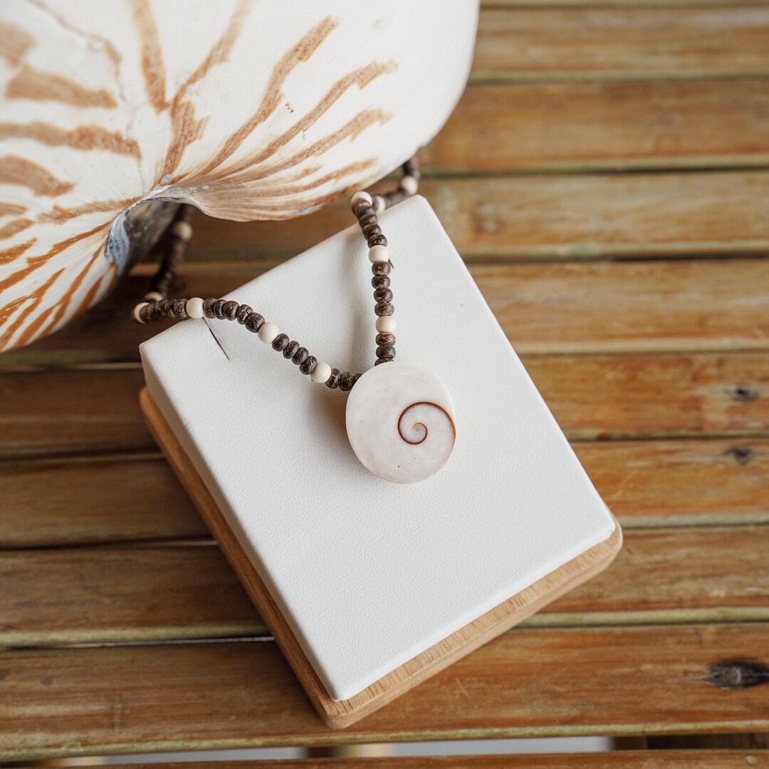 Natural Shiva Eye Shell Necklace From Mentawai Islands Handmade With ...