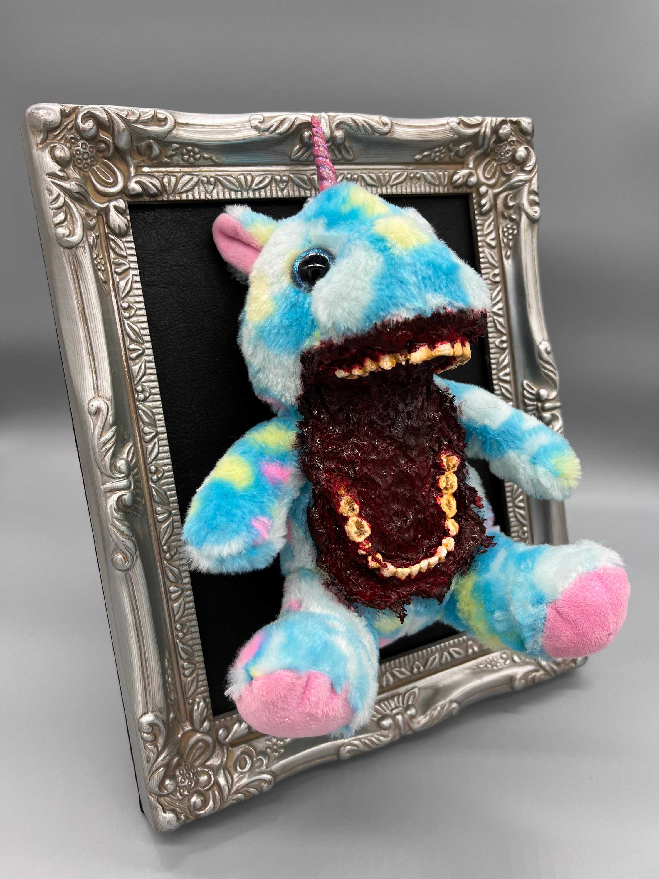 Framed Cute Creepy Horror Unicorn // Girly Sparkle Gore Stuffed Animal ...