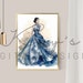 Azure Gown Fashion Illustration Printable Art Download Digital ...