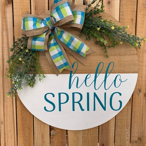 Spring Printable Sublimation Graphic Round Door Hanger Sign - Etsy