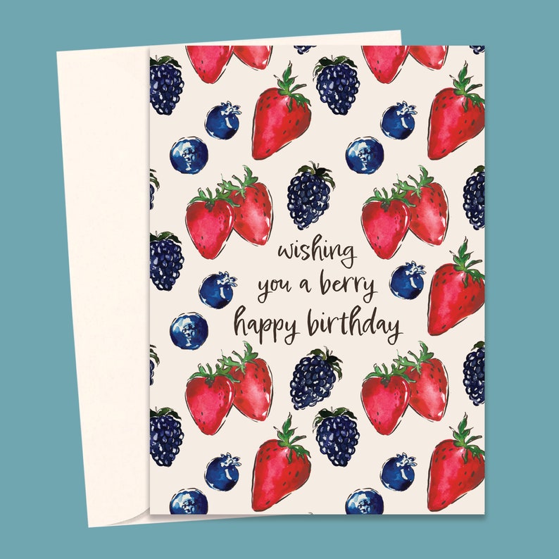 Birthday Card | Berries | Berry Lovers | Summer Birthdays | Strawberry ...