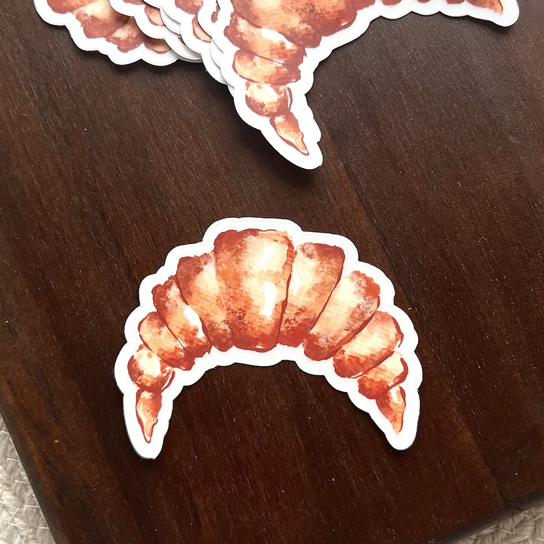 Croissant Sticker | Clear Sticker | Hand Painted | Watercolor Stickers ...