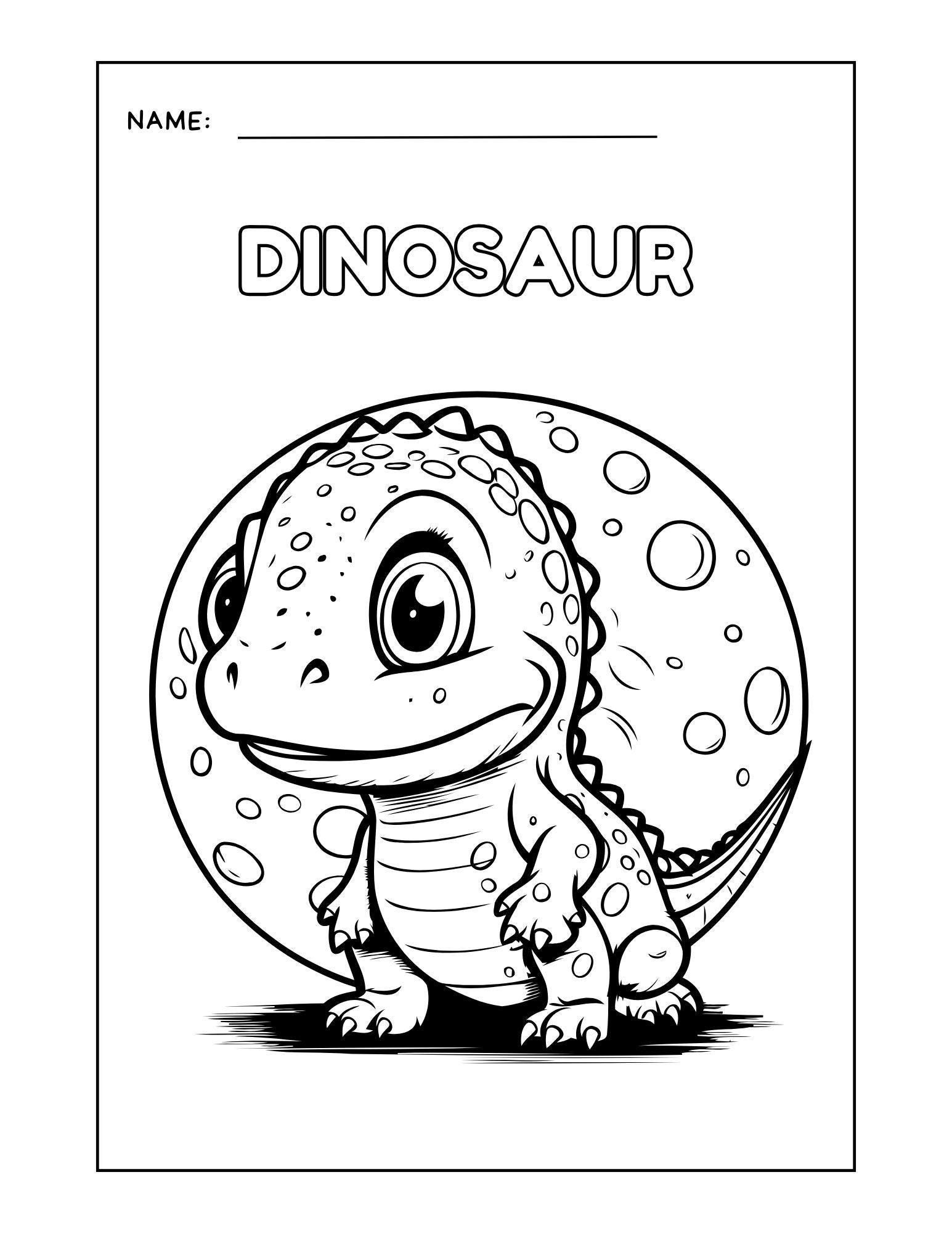 Pre-school Dinosaur Coloring Pages - Etsy