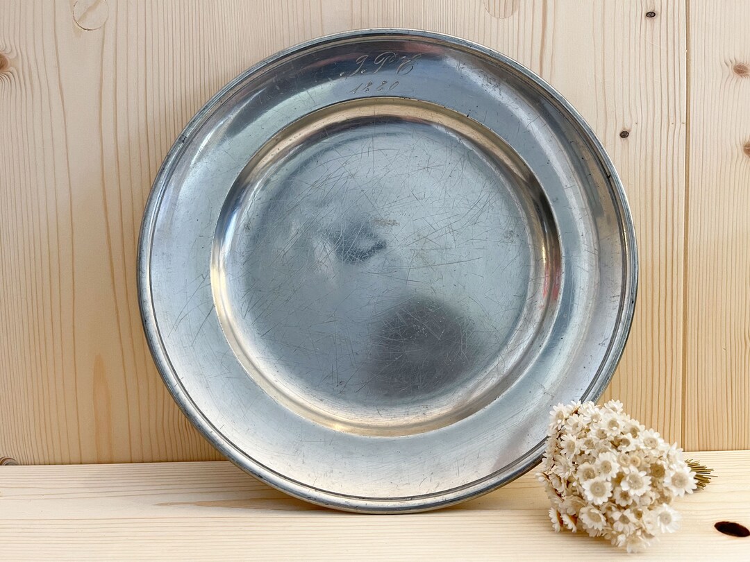 Antique Pewter Plate From 1880 Vintage, Retro, Collector's Item - Etsy