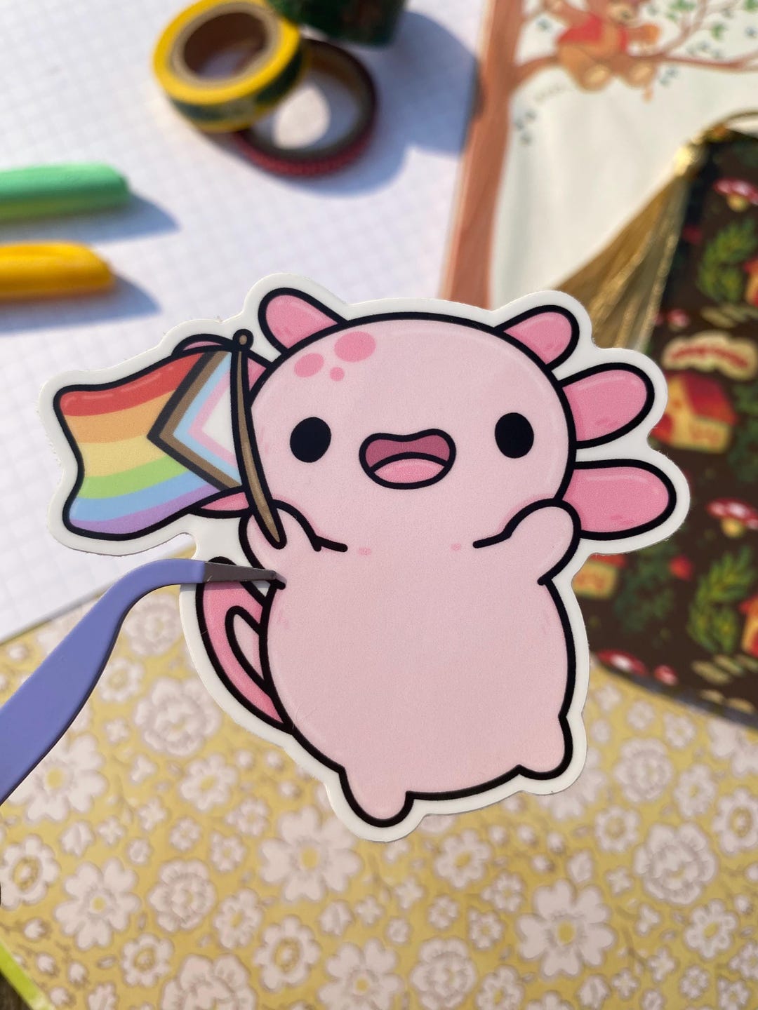 LGBTQIA+ Pride Axolotl Vinyl Sticker - Etsy