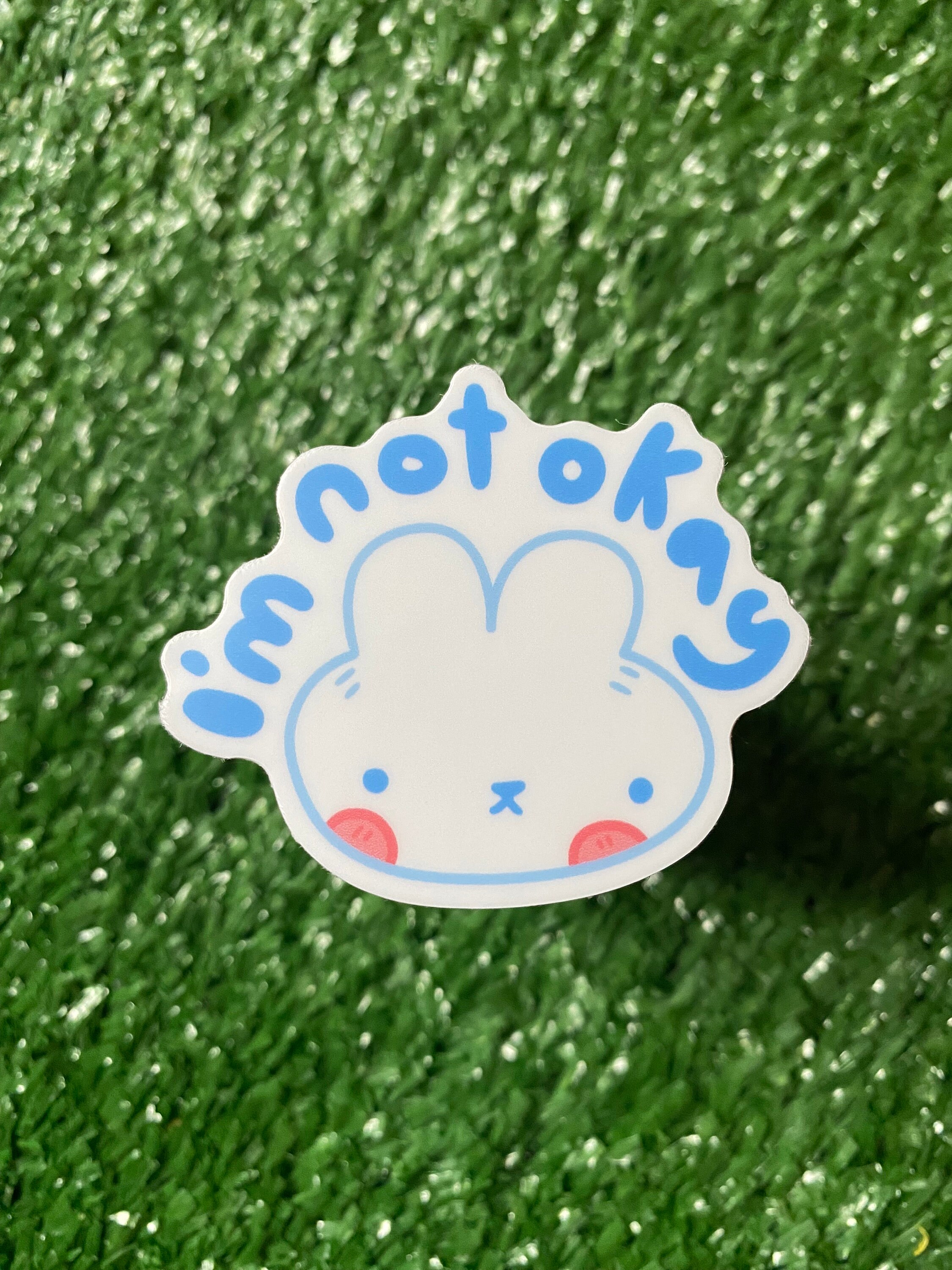 Im Not Okay Bunny Glossy Vinyl Sticker - Etsy