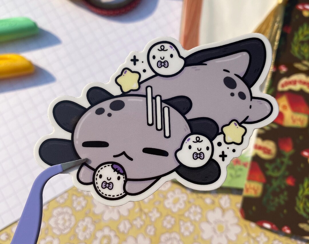 Pebble Goth Axolotl Vinyl Sticker - Etsy