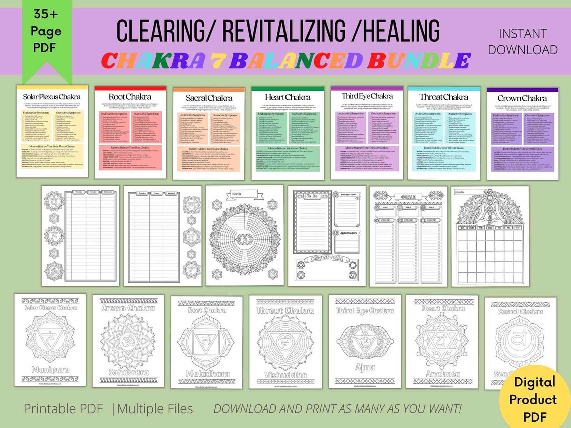 Chakra Cheat Sheets, Chart Guide, Printable Chakra Poster, Chakra Gift ...