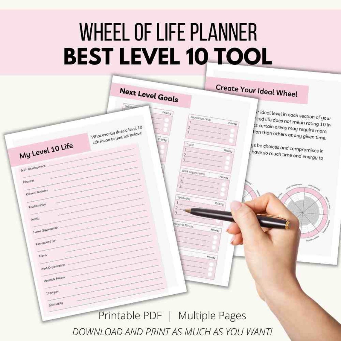 Wheel of Life Printable Planner Life Circle Self - Etsy