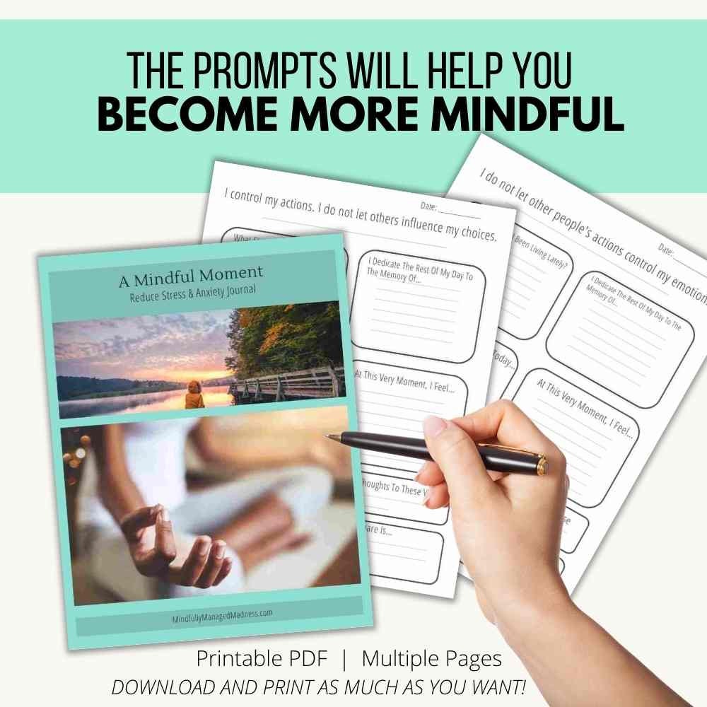 A Mindful Moment to Reduce Stress & Anxiety Journal - Etsy