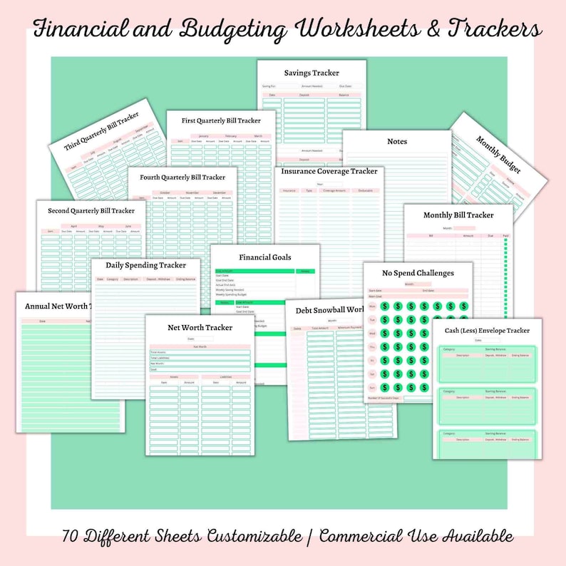 Budget/finance Planner, Canva Template & PDF - Etsy
