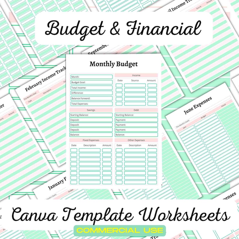 Budget/finance Planner, Canva Template & PDF - Etsy