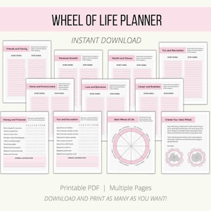 Wheel of Life Printable Planner, Life Circle, Self Improvement, Self ...