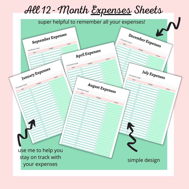 Budget/finance Planner, Canva Template & PDF - Etsy