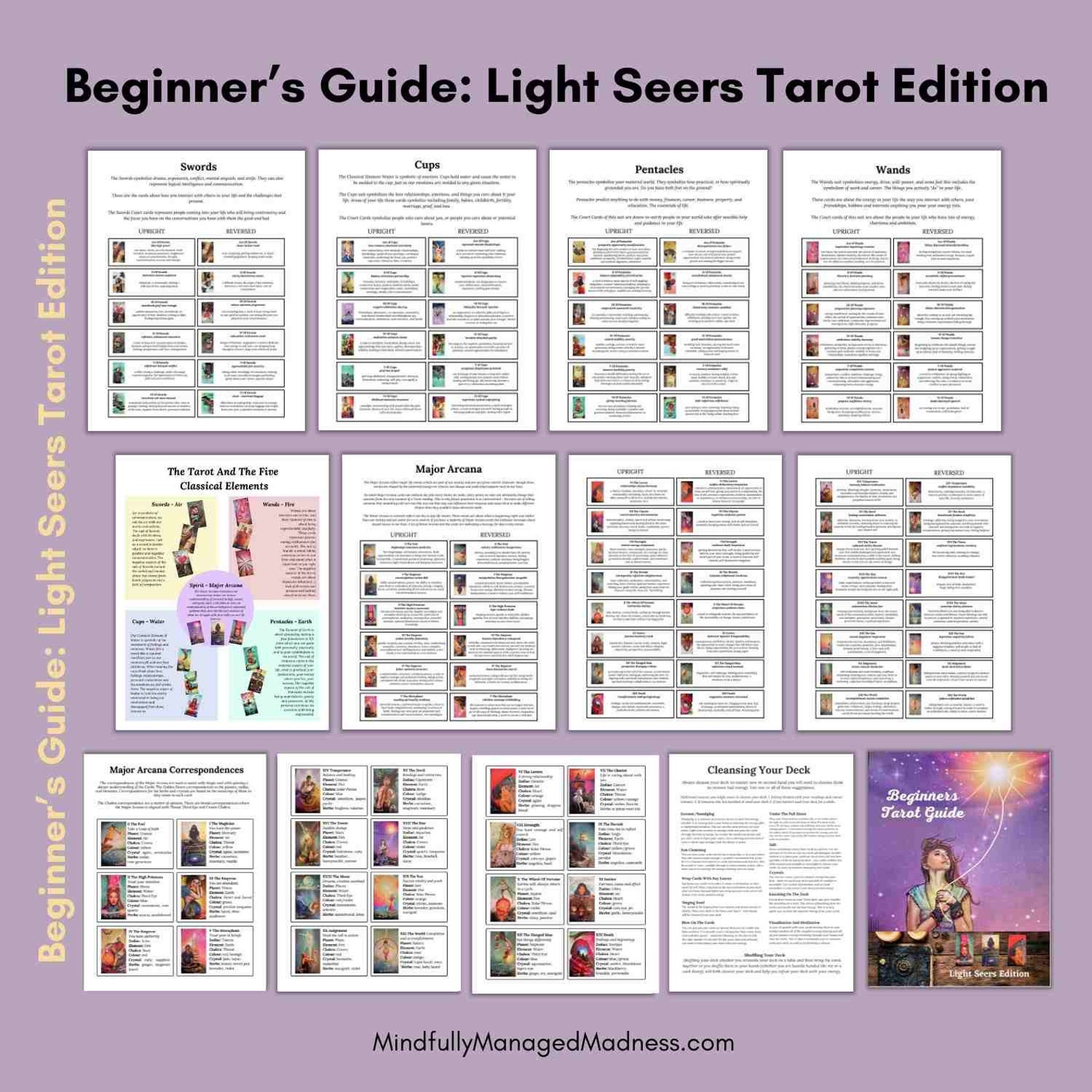 Tarot for Beginners Quick Reference Sheets Light Seer Tarot Edition - Etsy