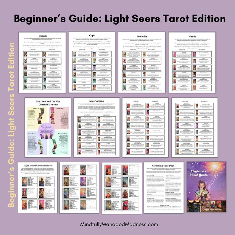 Tarot for Beginners Quick Reference Sheets Light Seer Tarot Edition - Etsy