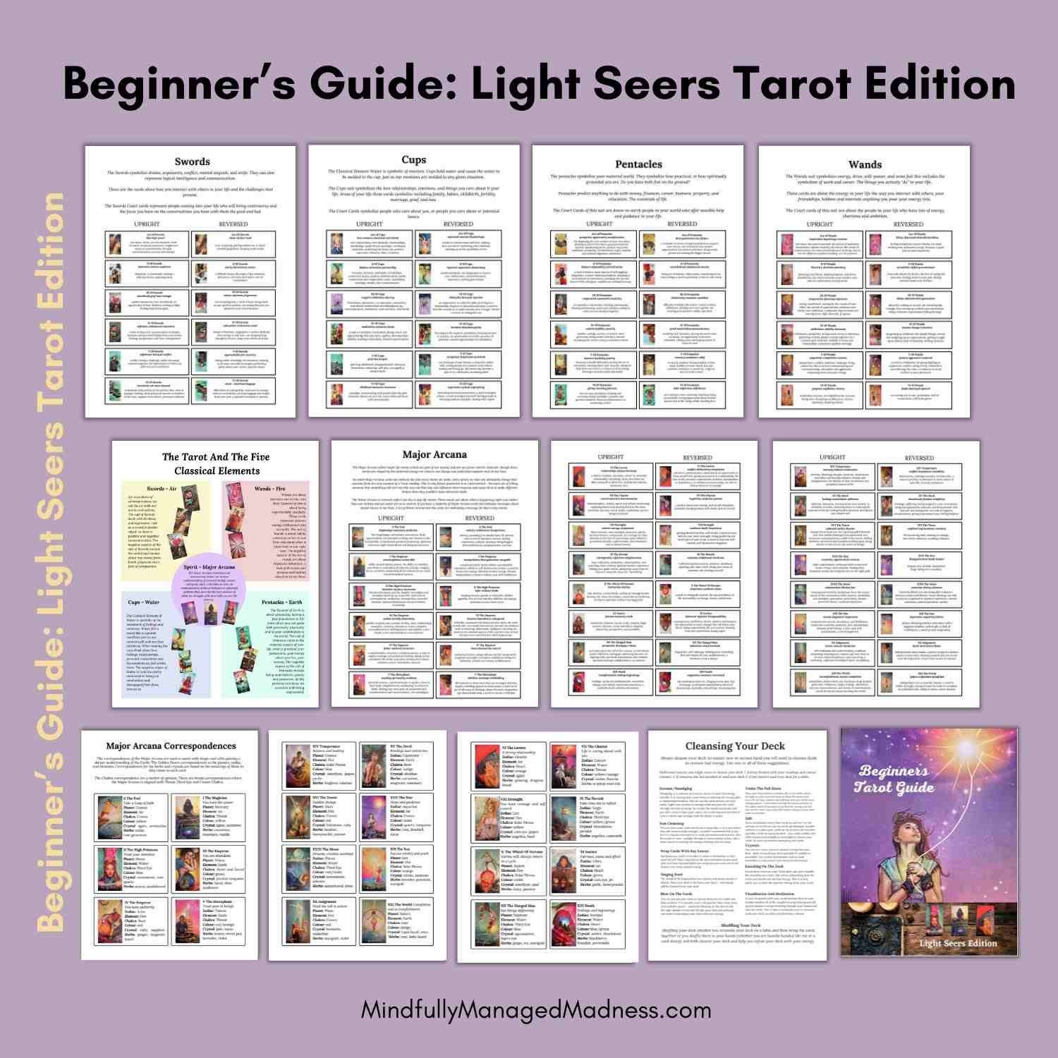 Tarot for Beginners Quick Reference Sheets Light Seer Tarot Edition - Etsy