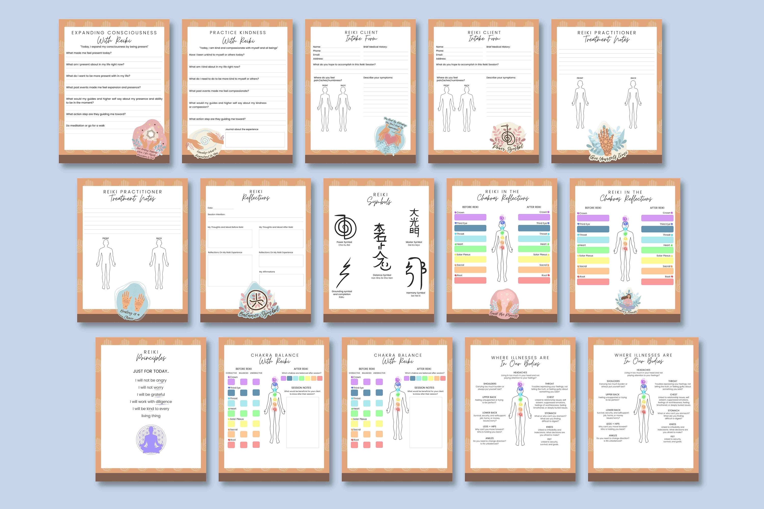 Reiki Practitioners Journal and Workbook Balancing Chakras - Etsy UK
