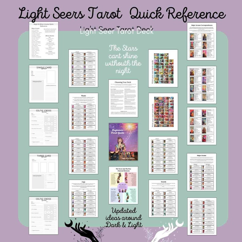 Tarot for Beginners Quick Reference Sheets Light Seer Tarot Edition - Etsy