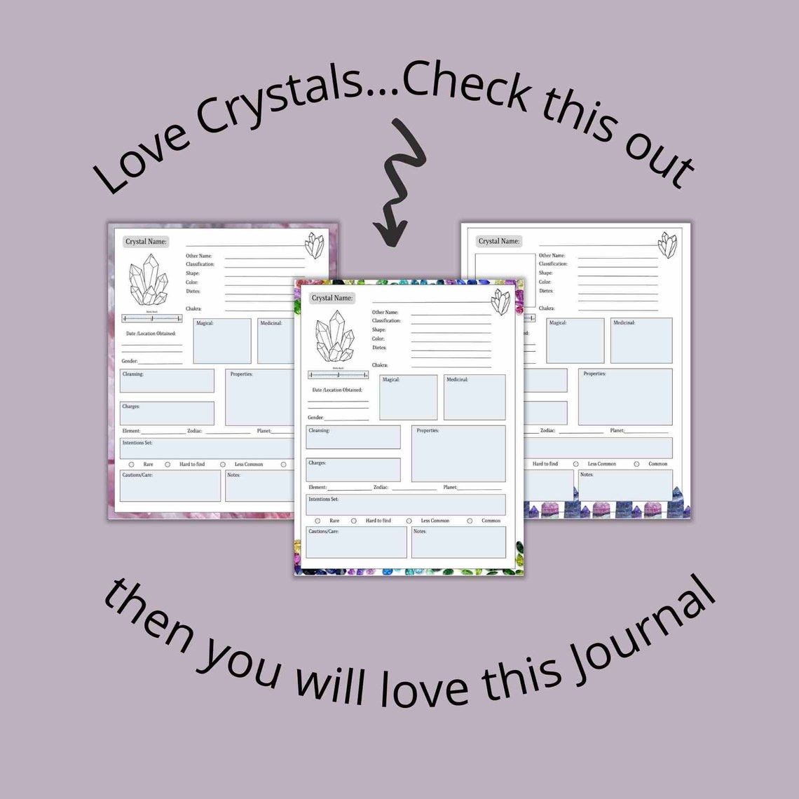 Crystal Worksheet| Blank Grimoire Page | Magic| Witchcraft Basics ...