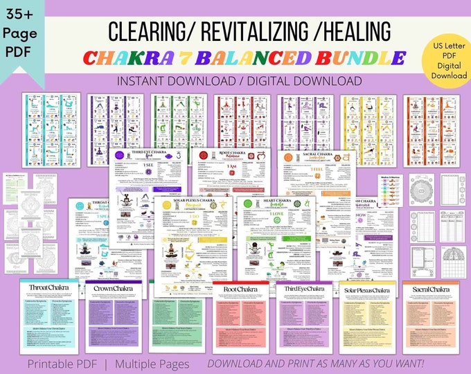 Chakra Cheat Sheets, Chart Guide, Printable Chakra Poster, Chakra Gift ...