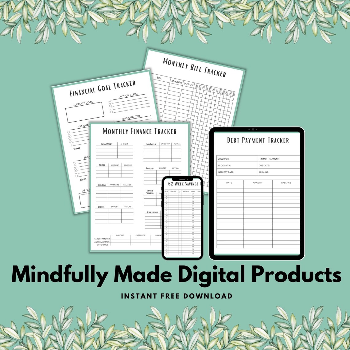 Finance Planner BUNDLE Budget Planner Templates, Financial Savings ...