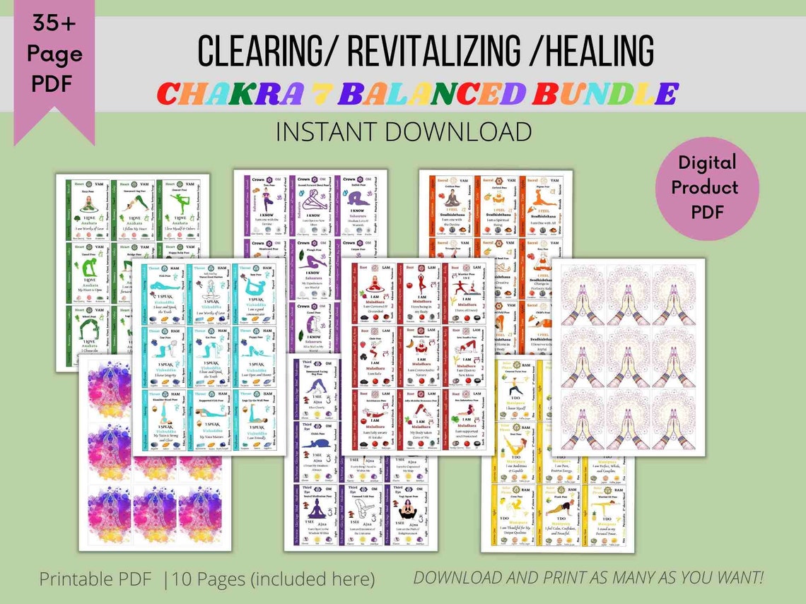 Chakra Cheat Sheets, Chart Guide, Printable Chakra Poster, Chakra Gift ...
