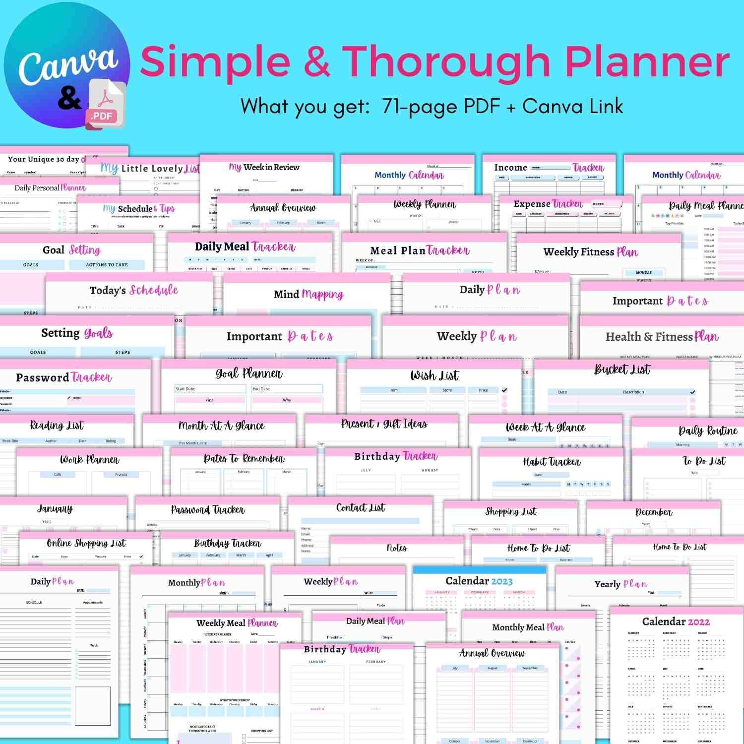 Simply Planning Printable Everyday Life Planner Goal Setting Journal ...