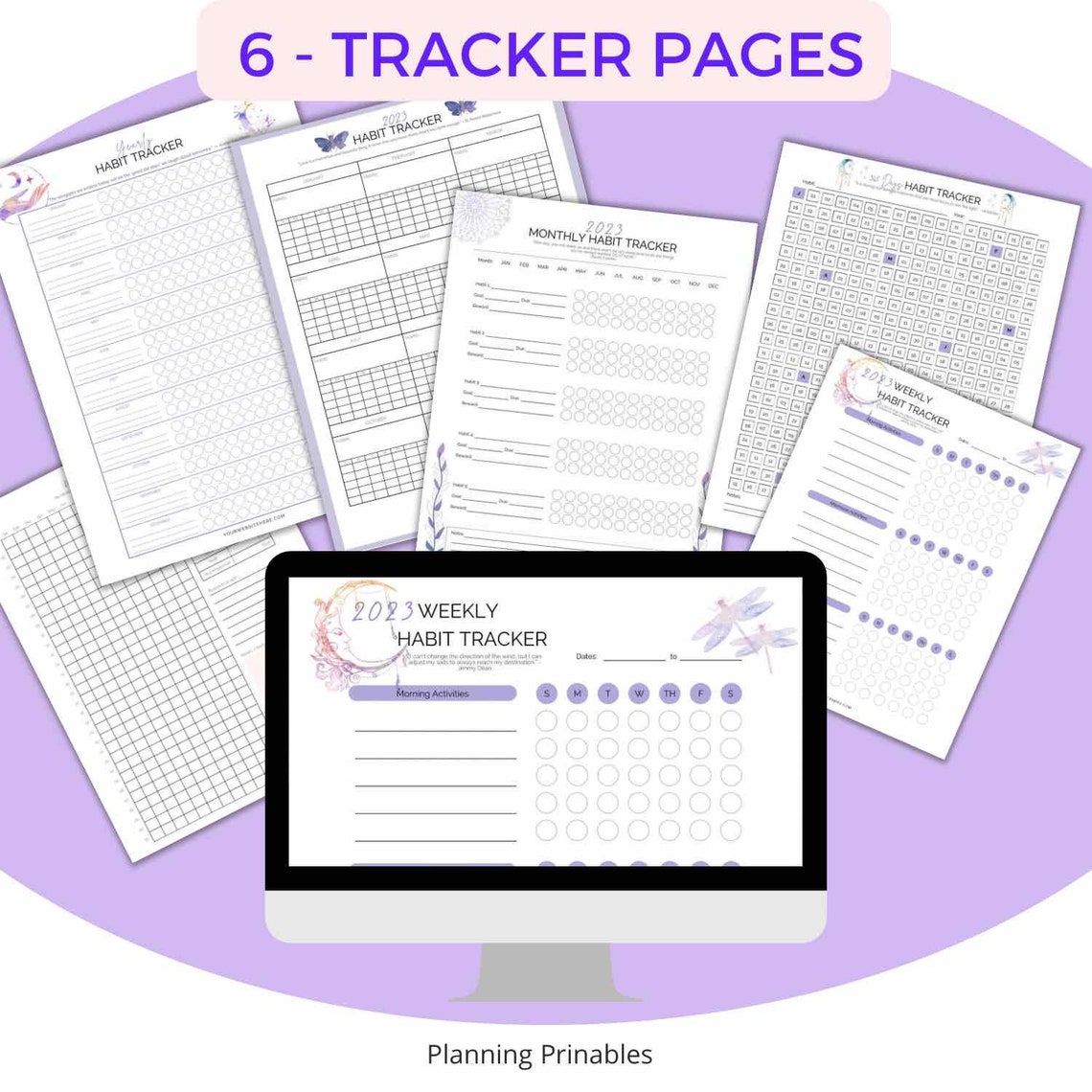 Habit Tracker Templates/ Printable Habit List/ Daily Habits/ Monthly ...