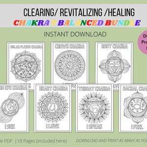 Chakra Coloring Book / Chakra Mandala Affirmations / Printable - Etsy