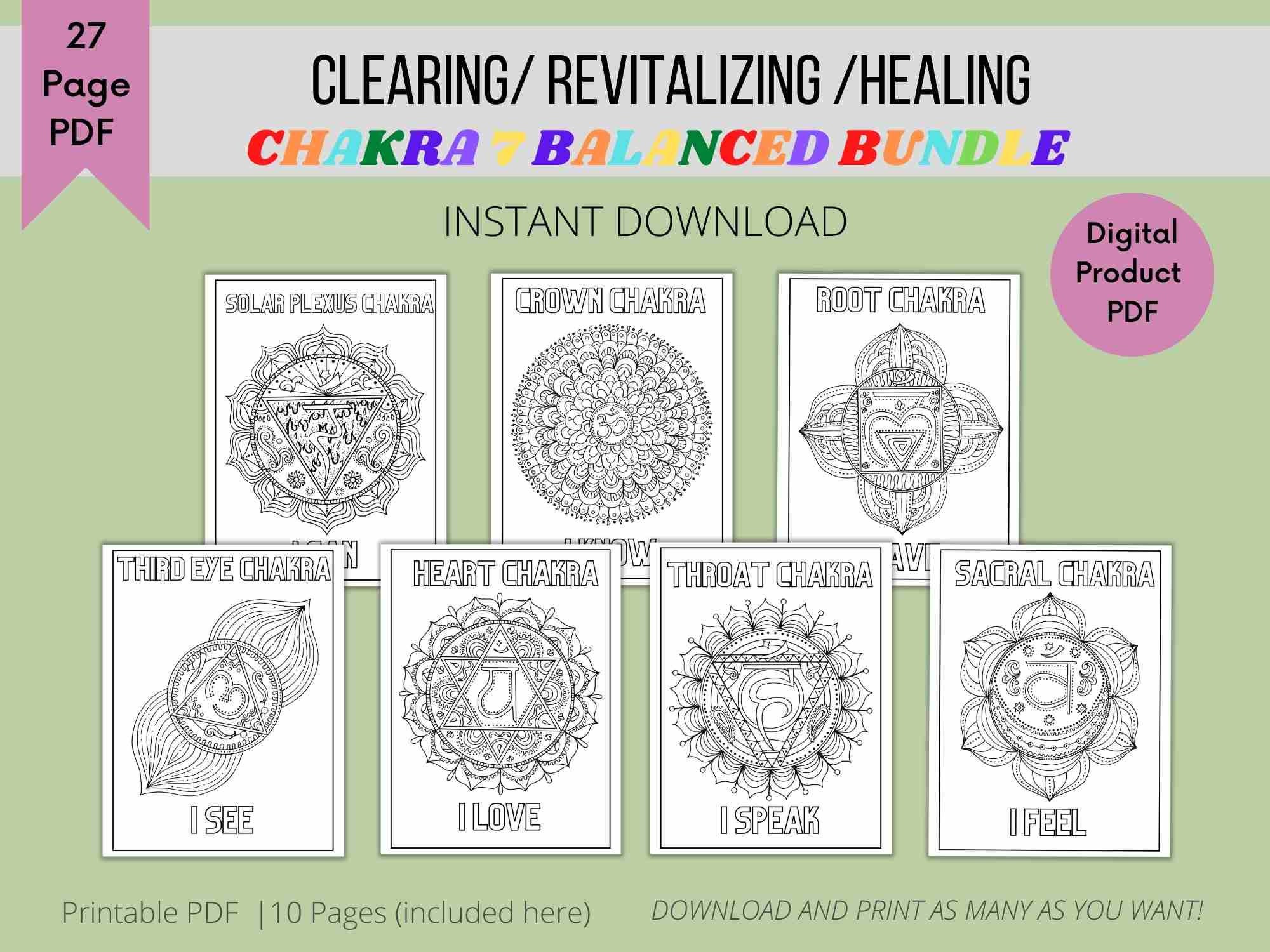 Chakra Coloring Book / Chakra Mandala Affirmations / Printable - Etsy