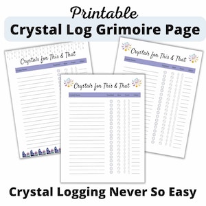 Crystal Worksheet| Blank Grimoire Page | Magic| Witchcraft Basics ...