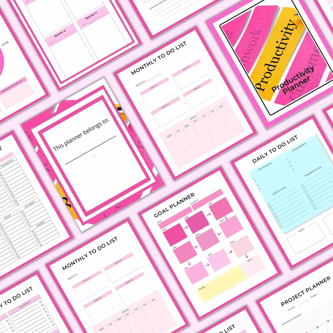 Pretty Pink Productivity Planner - Etsy