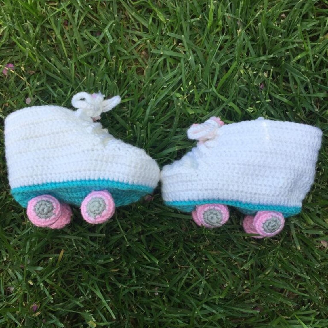 Roller Skate Baby Booties, Crochet Skate Boots, Knit Skate Shoes ...