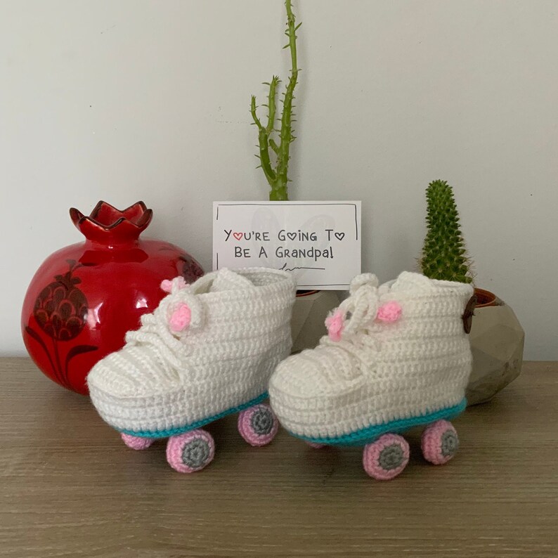 Roller Skate Baby Booties, Crochet Skate Boots, Knit Skate Shoes ...