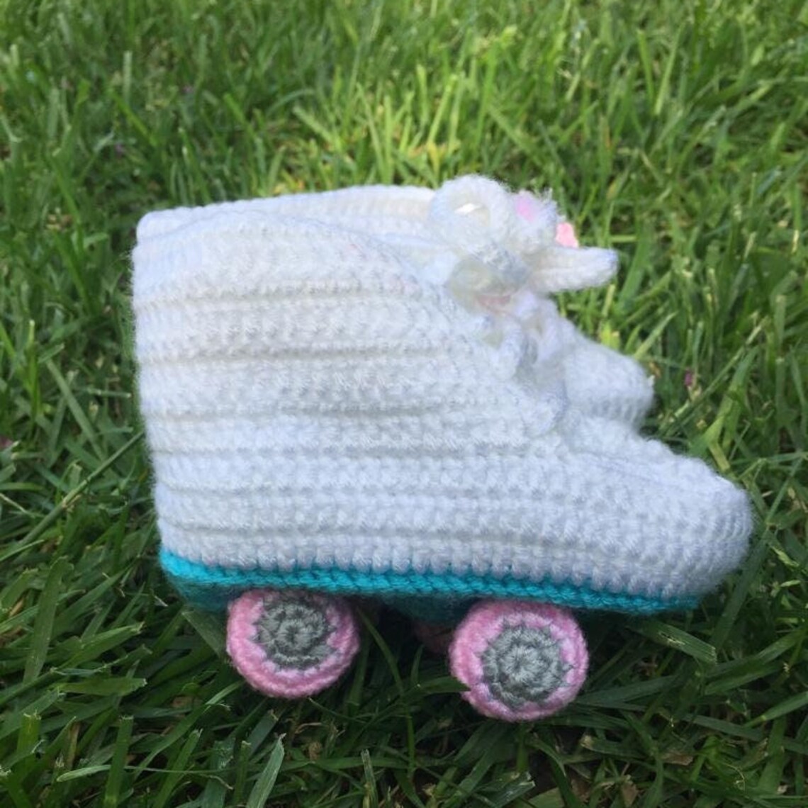 Roller Skate Baby Booties, Crochet Skate Boots, Knit Skate Shoes ...