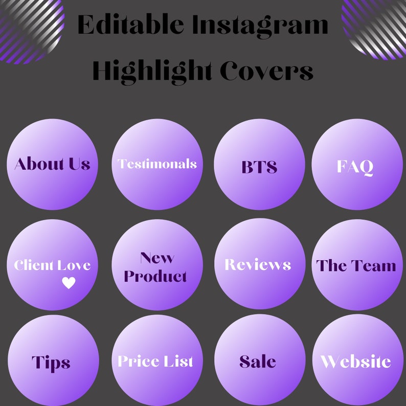 20 Instagram Highlight Covers| Gradient Highlight Icons| Editable ...