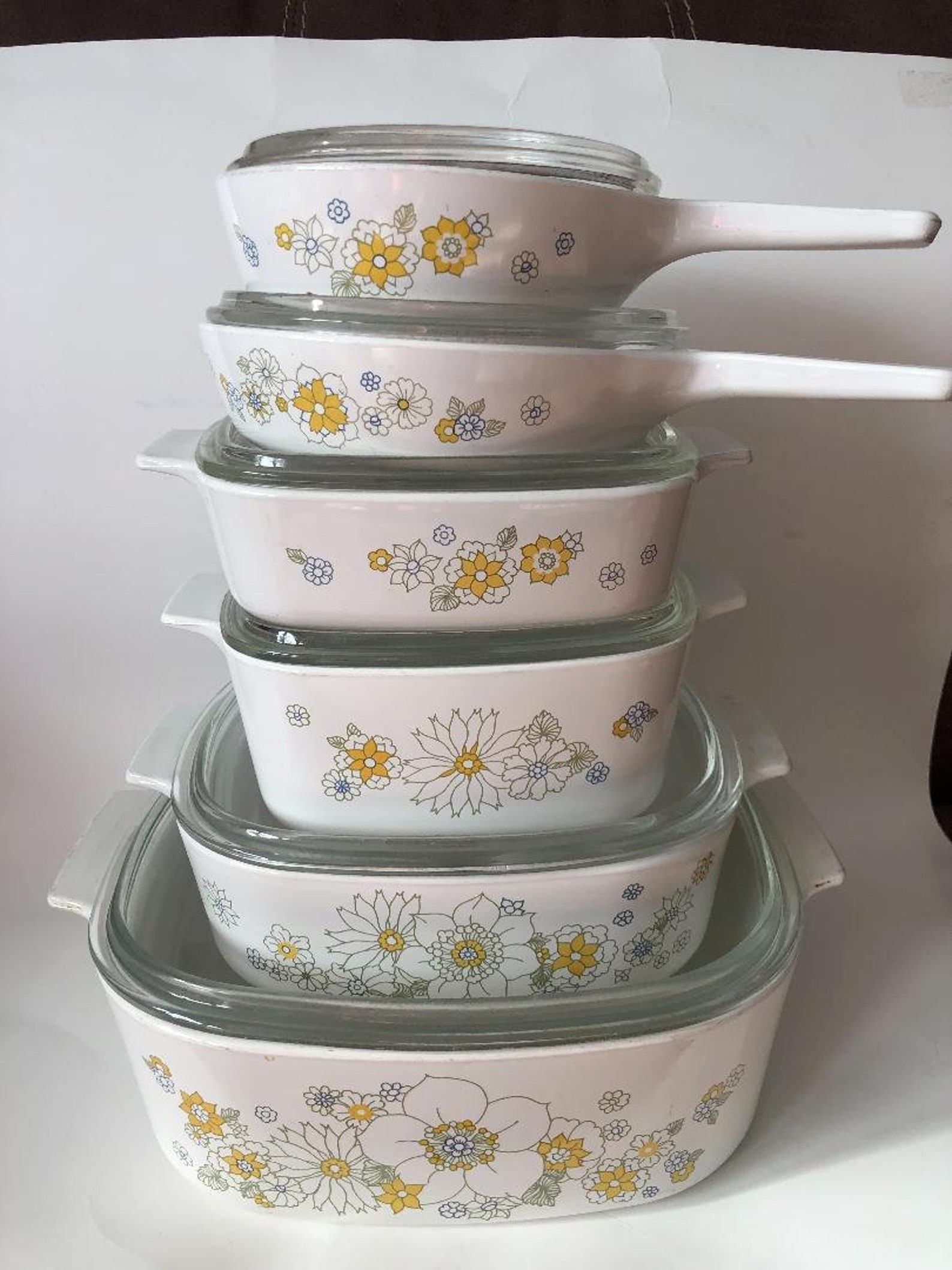 Corningware Yellow Flower Bouquet Floral Saucer to 4.5L - Etsy