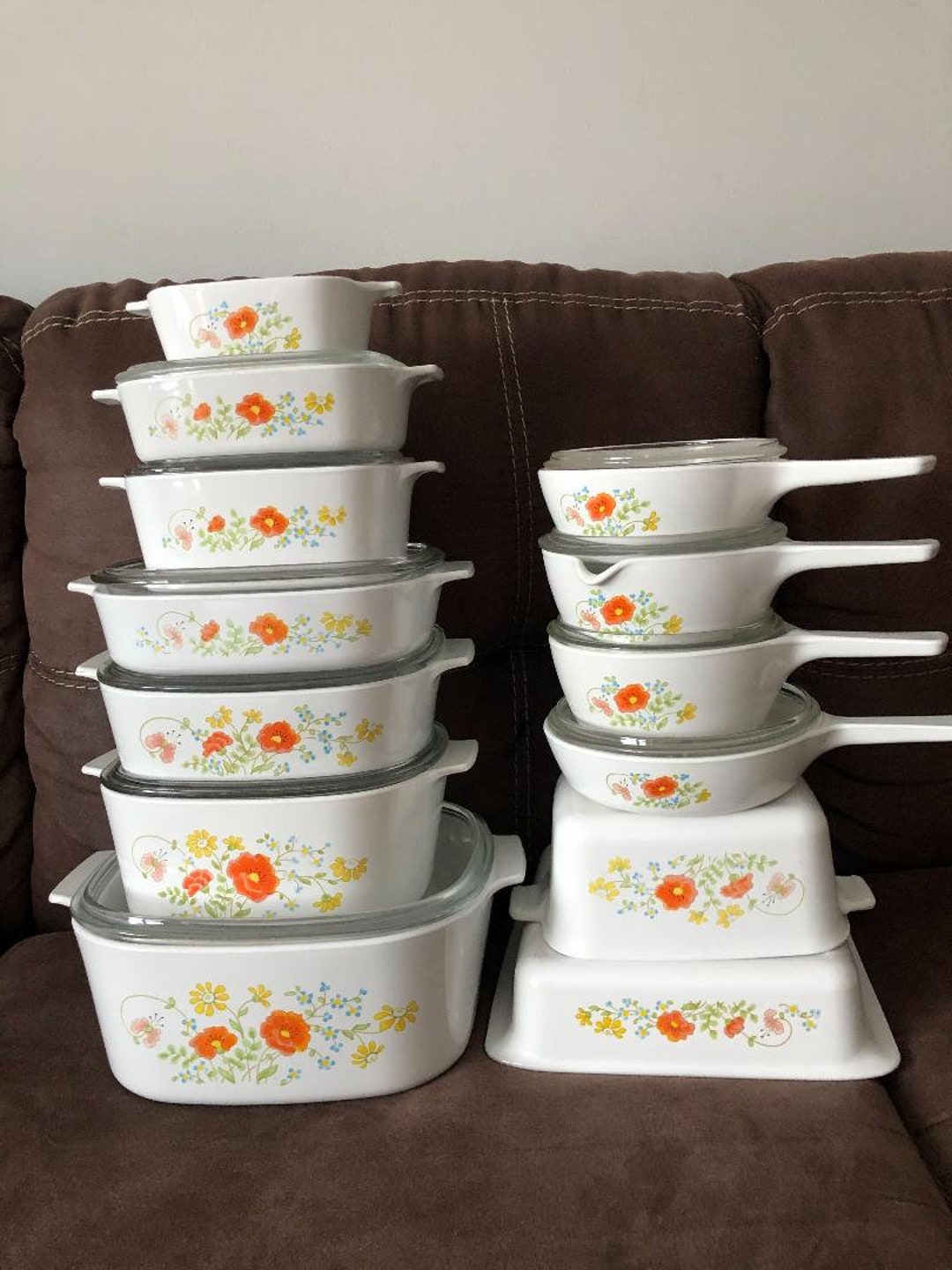 Corning Ware Wild Flower With Glass Lids Available Sizes From Mini to ...