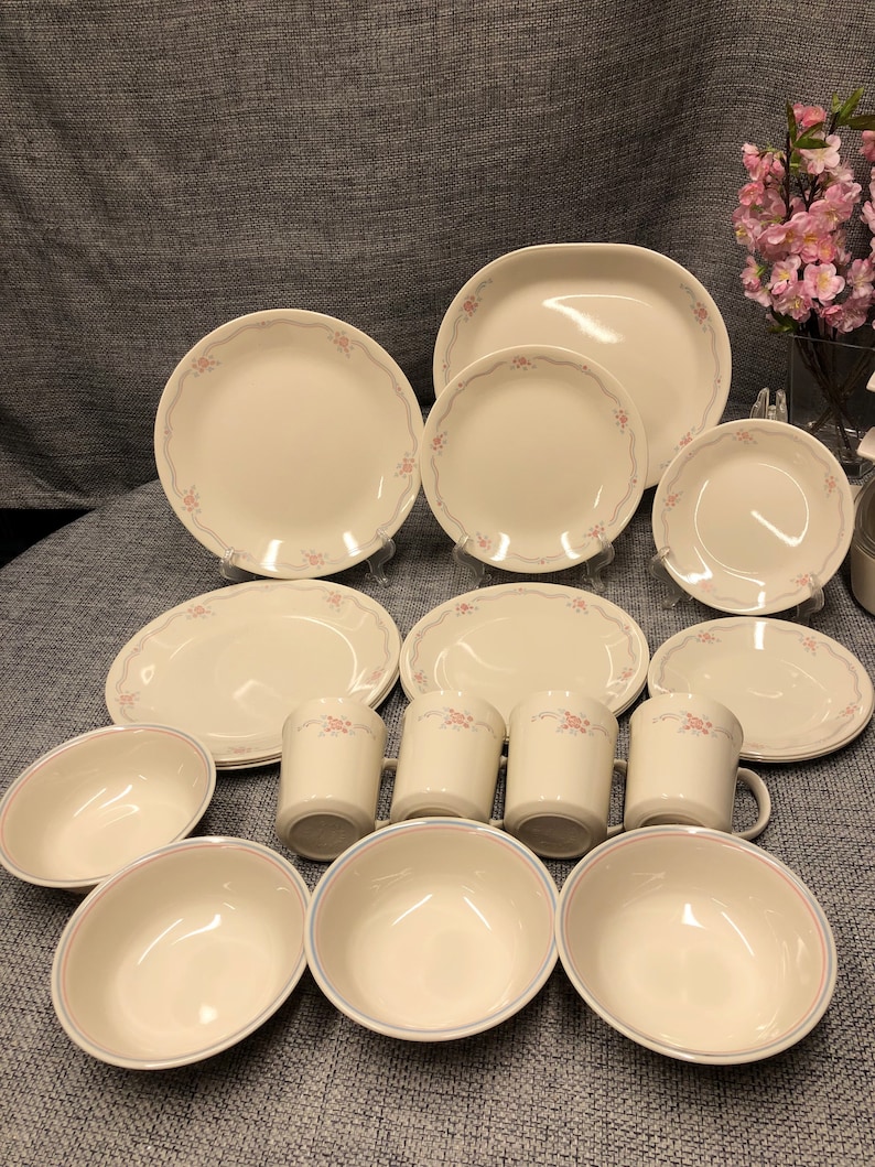 Corelle English Breakfast Dinner, Luncheon, Desert Plates, Mugs, Cereal ...