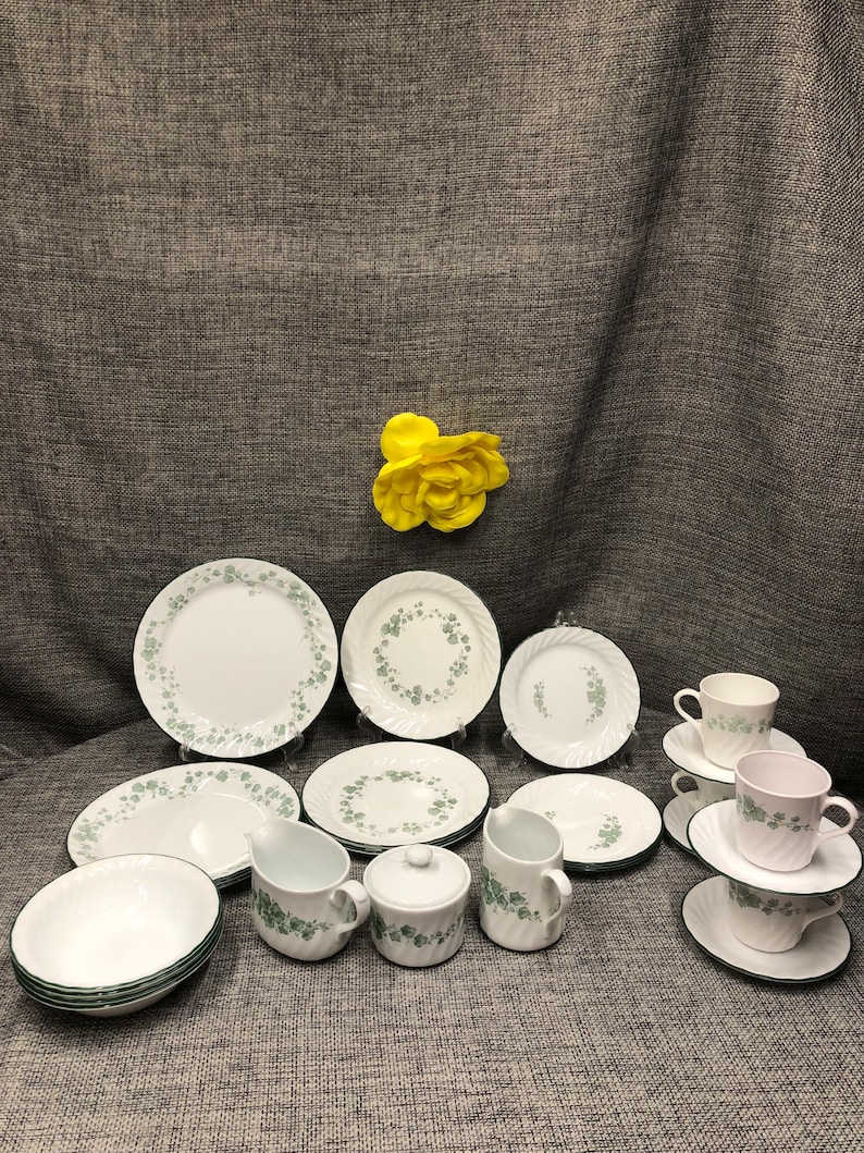 Corelle Green Ivy Callaway Dinnerware Set - Etsy