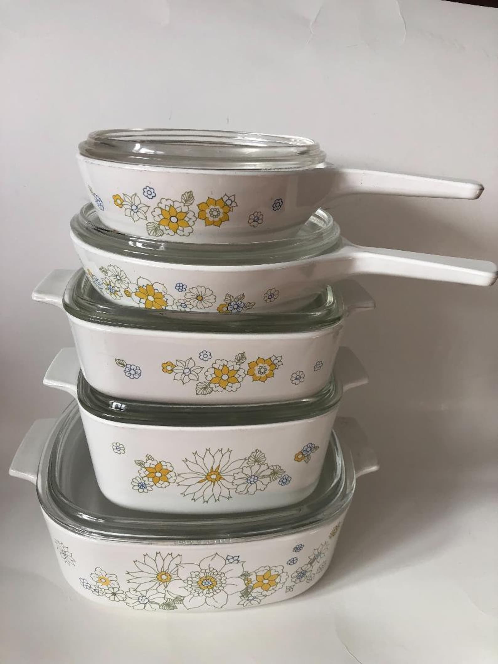 Corningware Yellow Flower Bouquet Floral Saucer to 4.5L - Etsy