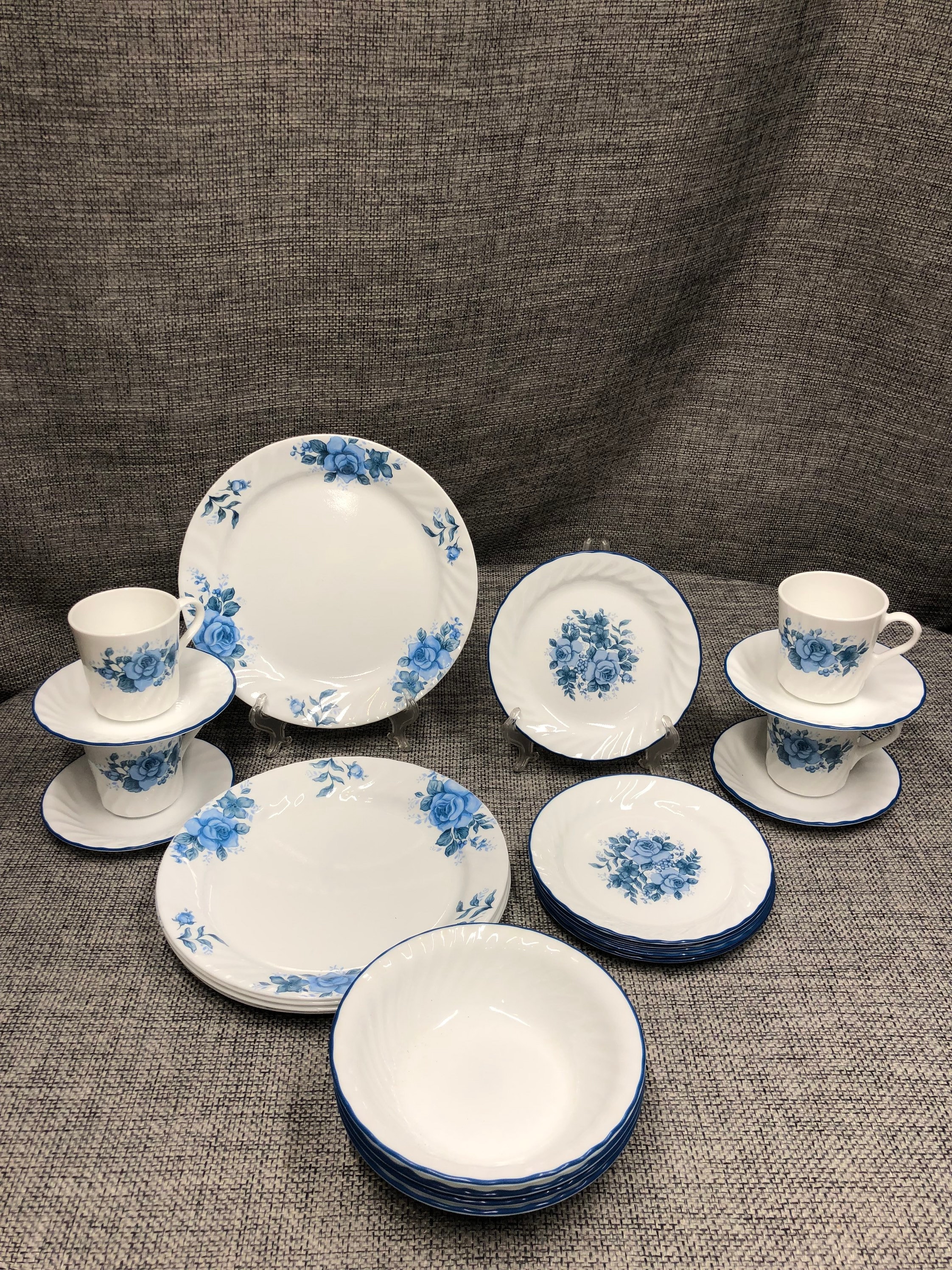 Corelle Blue Velvet Dinnerware Set: Plates, Bowls, Mugs - Etsy