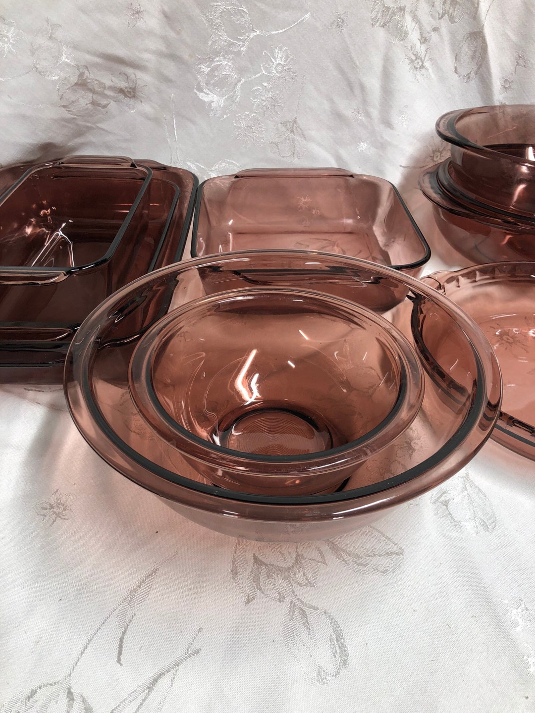 Pyrex Cranberry Bakeware Rectangle, Square, Pie, Bread and Mixers - Etsy