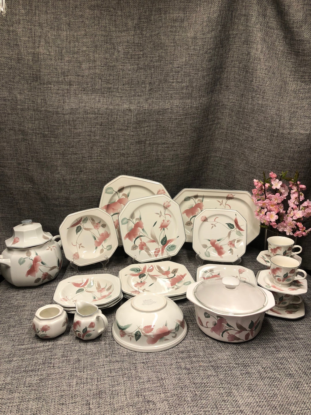 Mikasa Silk Flower Dinnerware Set: Plates, Bowls, Mugs - Etsy