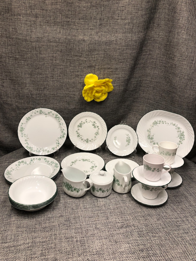 Corelle Green Ivy Callaway Dinnerware Set - Etsy