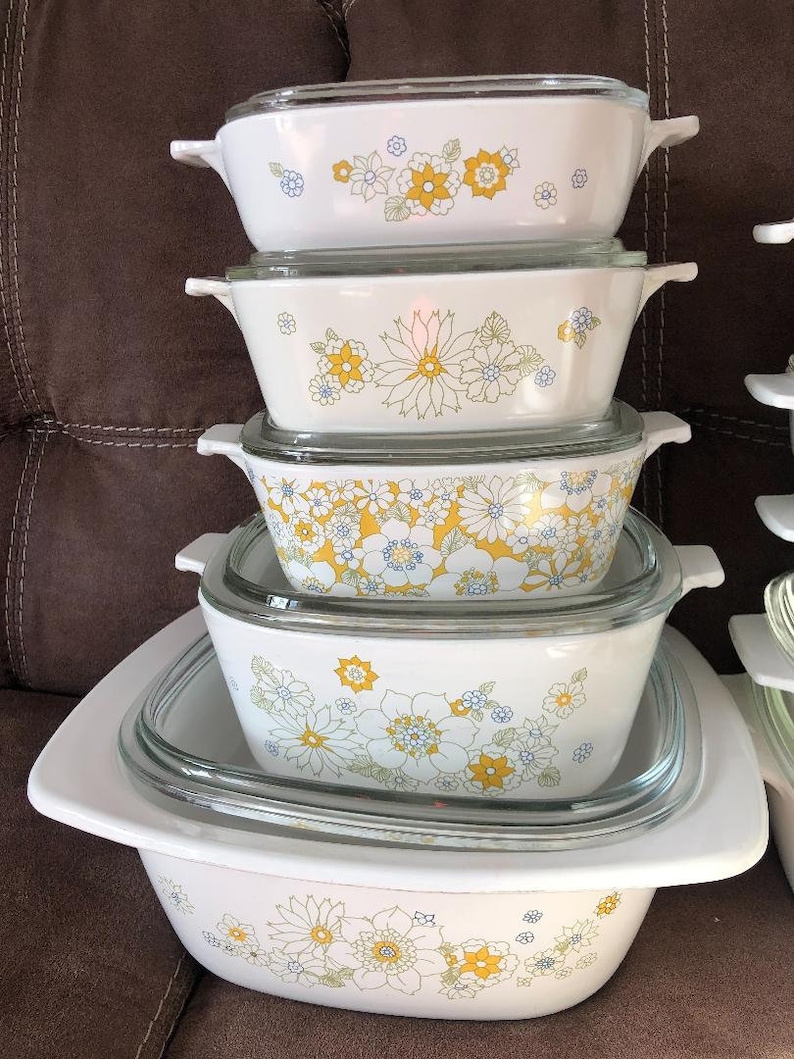 Corningware Yellow Flower Bouquet Floral Saucer to 4.5L - Etsy