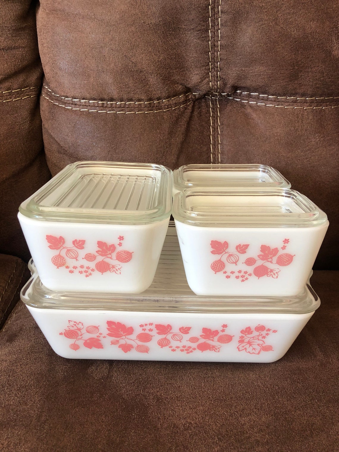 Pyrex Pink Gooseberry & Pink Casserole Fridgies Mixers - Etsy